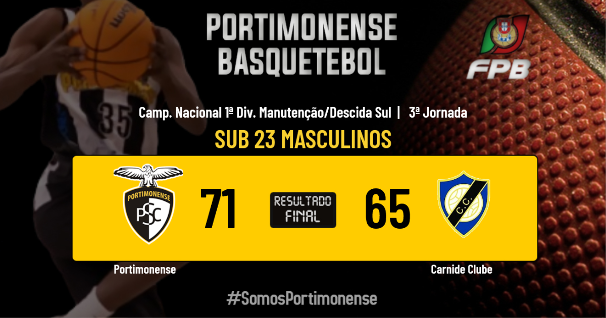 SUB 23 MASCULINOS: Portimonense 71-65 Carnide Clube
